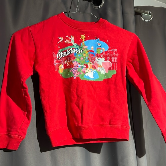 Disney | Shirts & Tops | Disney Kids Christmas Sweatshirt Red Genie ...